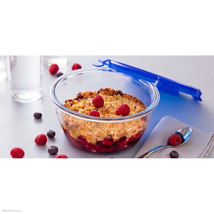Plat rond Pyrex Cook & Go avec couvercle, 0,7 L, bleu 287PG00﻿ - Sache ...