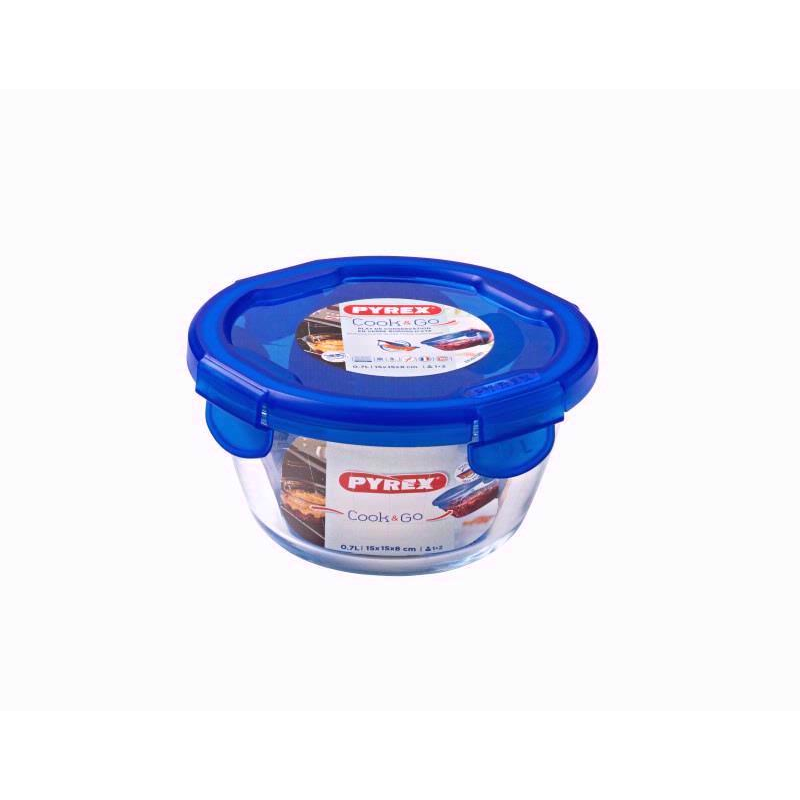 Plat rond Pyrex Cook & Go avec couvercle, 0,7 L, bleu 287PG00﻿ - Sache ...